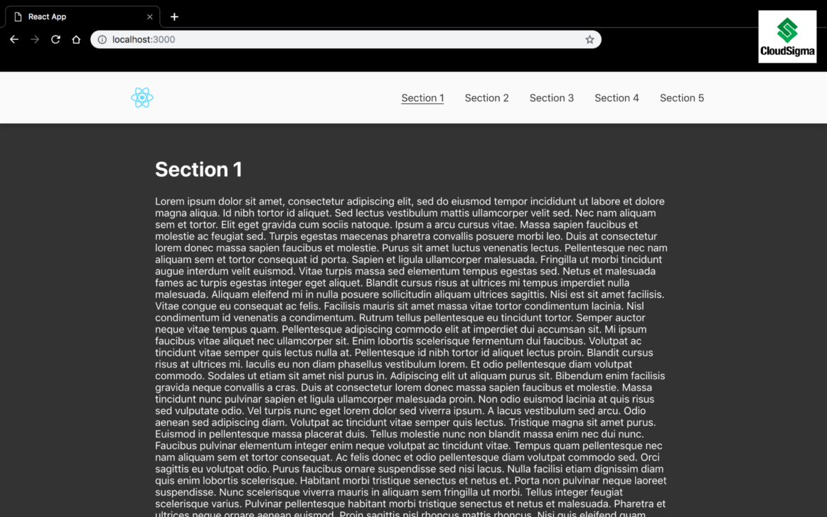 Smooth Scrolling In Action Using React A Tutorial • Cloudsigma