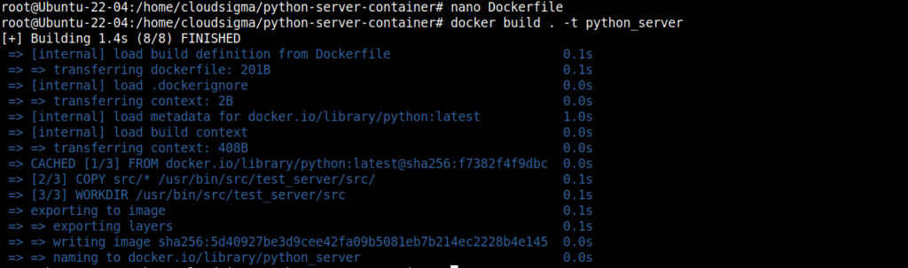 Containerize A Python App using Docker • CloudSigma