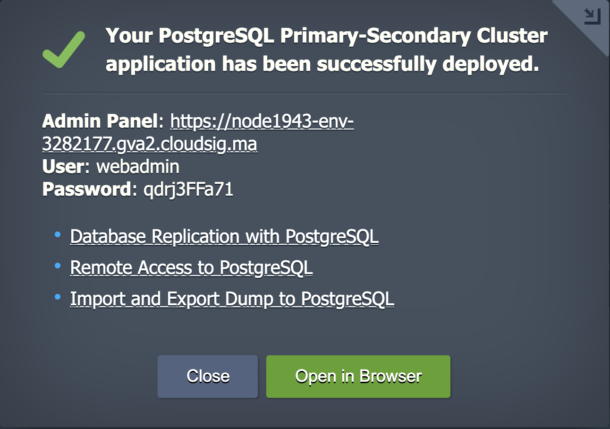 Using Primary-Secondary Replication by PostgreSQL for Auto-Clustering