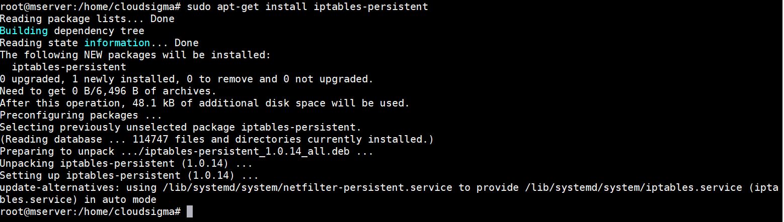 Configuring Iptables Firewall - CloudSigma