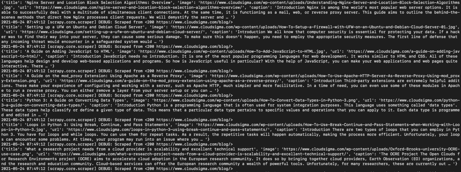 How to Crawl a Web Page with Scrapy and Python 3 • CloudSigma