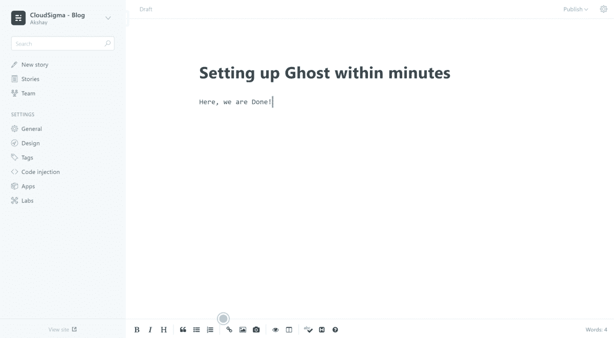 How to set up a blog using Ghost with CloudSigma